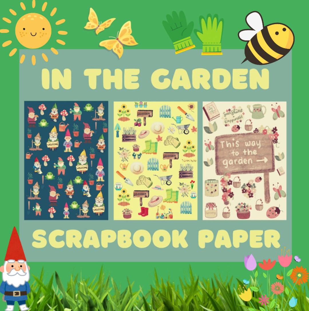 Digital Garden Patterns, Gardening Backgrounds, Digital Paper, Gnomes ...