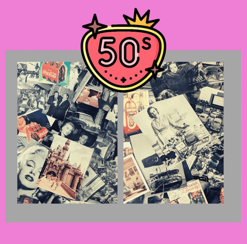 Printable 1950s Collage Art, Scrapbooking, Junk Journal, Digital ...