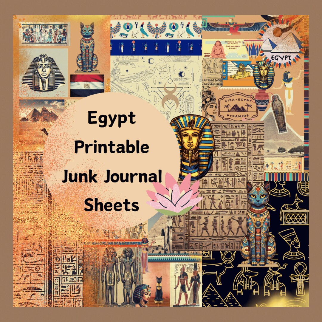 Egyptian Journal Prints, Digital Background Paper, Pharaoh ...