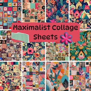Maximalist Collage Sheets Prints, Digital Paper, Scrapbooking, Junk ...