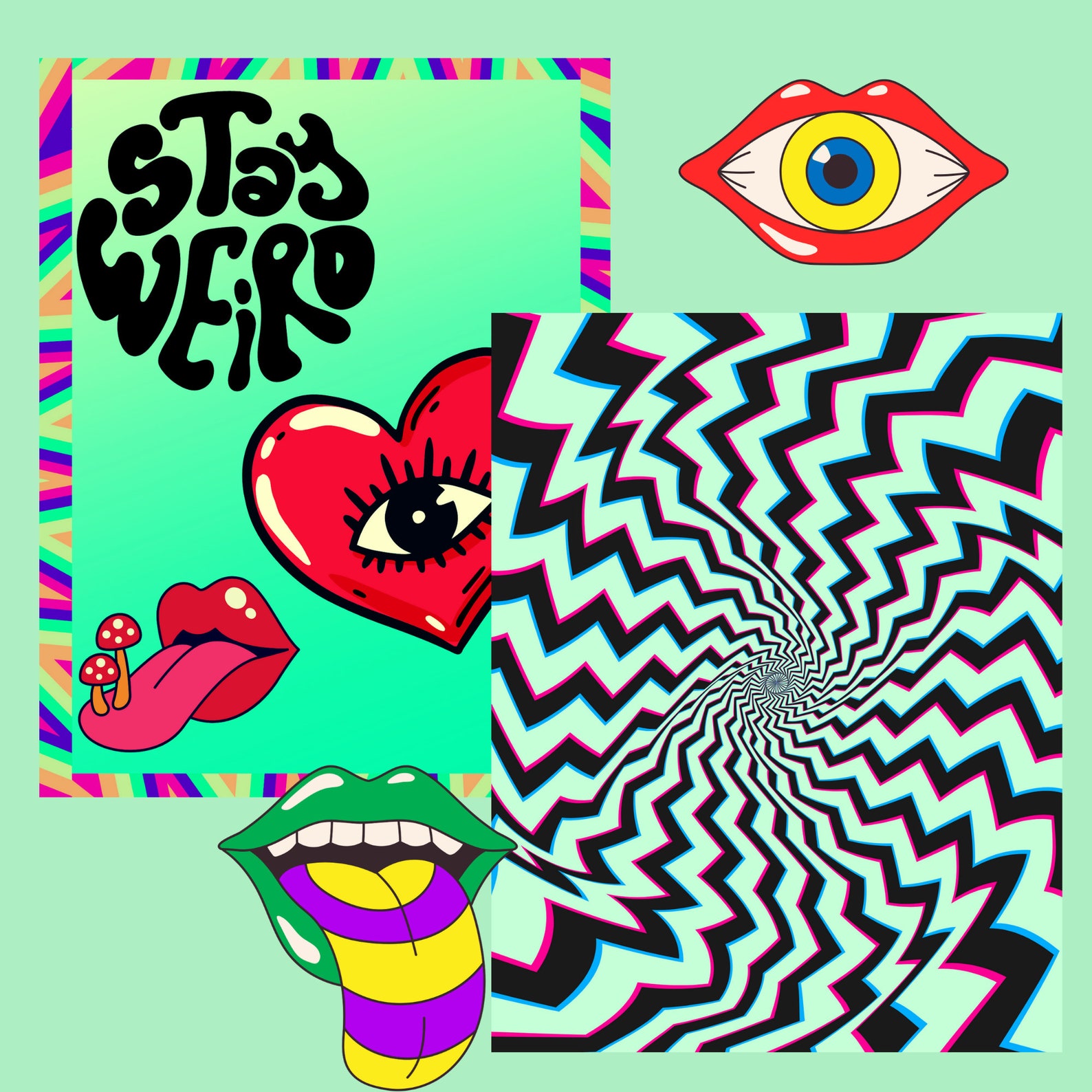 Weirdcore Backgrounds Prints, Digital Paper, Journal Sheets, DIY Craft ...