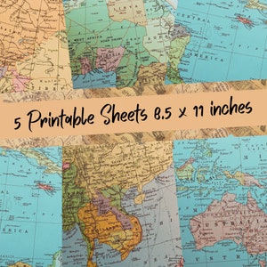 Printable Vintage Maps, Digital Background Paper, DIY Craft - Etsy