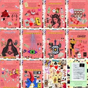 True Crime Tarot Deck, Printable Oracle Cards, Retro Gothic, Digital ...