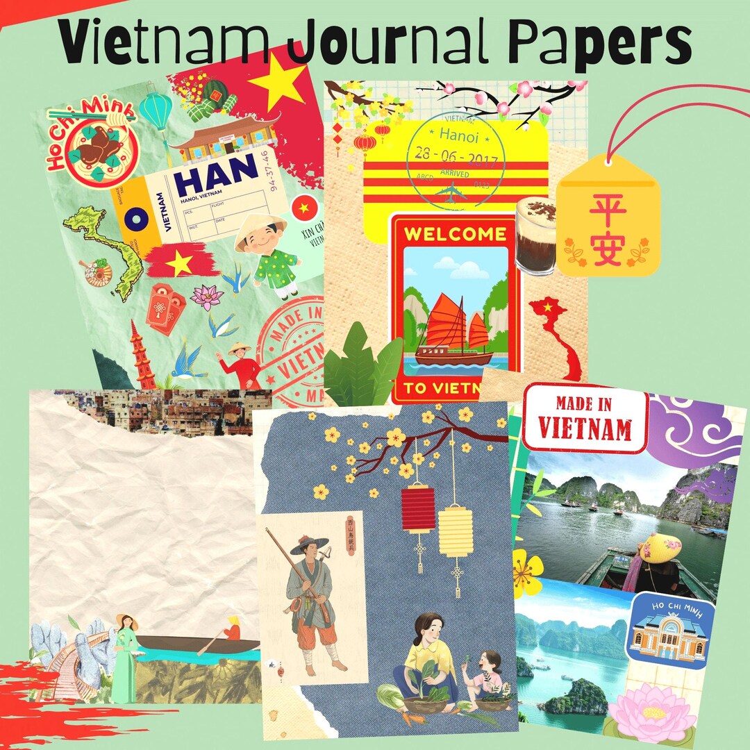 Printable Vietnam Journal Papers, Digital Download, Travel ...