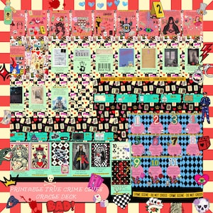 True Crime Tarot Deck, Printable Oracle Cards, Retro Gothic, Digital ...