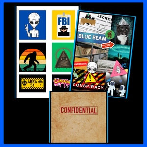 Conspiracy Files, Digital Junk Journal Kit, DIY Ephemera, Collage ...