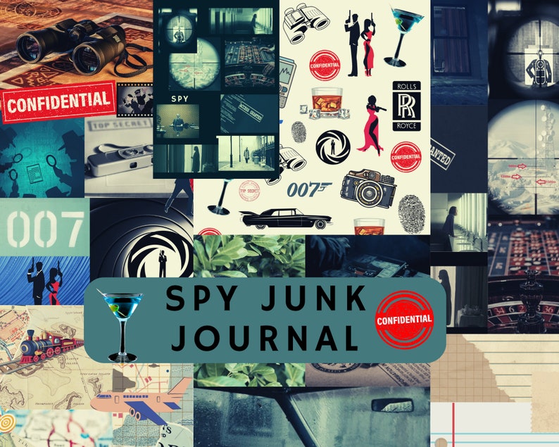 Spy Digital Junk Journal Kit, DIY Ephemera, PNG Prints - Etsy