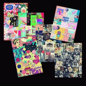 Printable Collage Sheets, Bundle, Prints, Premade Pages, DIY Craft ...