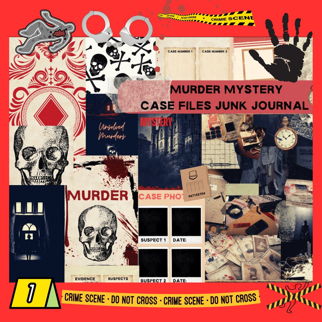 Digital Crime Prints, Case File Backgrounds, Digital Paper, Murder ...