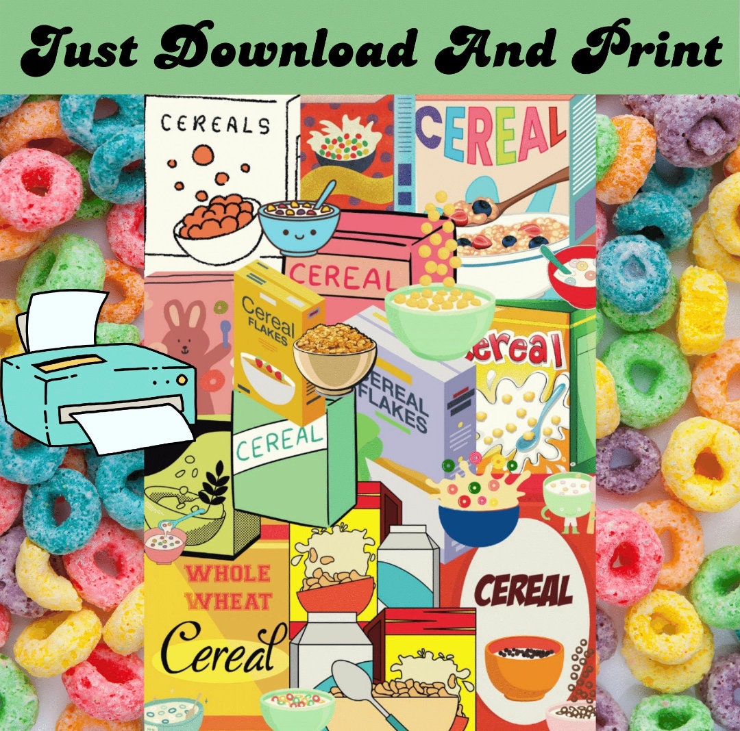 Cereal Collage Sheet, Digital Print, DIY Craft - Etsy