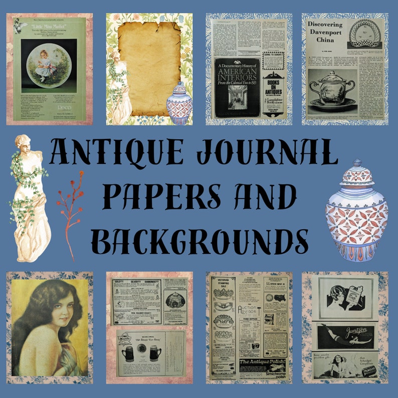 Antique Journal Papers and Backgrounds, Digital Prints, Printable ...