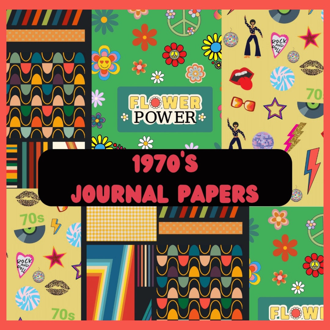 1970s Groovy Journal Papers, Collage Sheets, Digital Download - Etsy