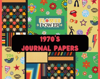 1970s Junk Journal Kit, Retro 1970s Prints, Scrapbooking, Collage, PNG ...
