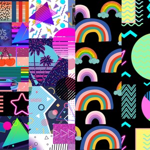 Digital Paper, 80s Retro Prints, Patterns, Background Paper ...