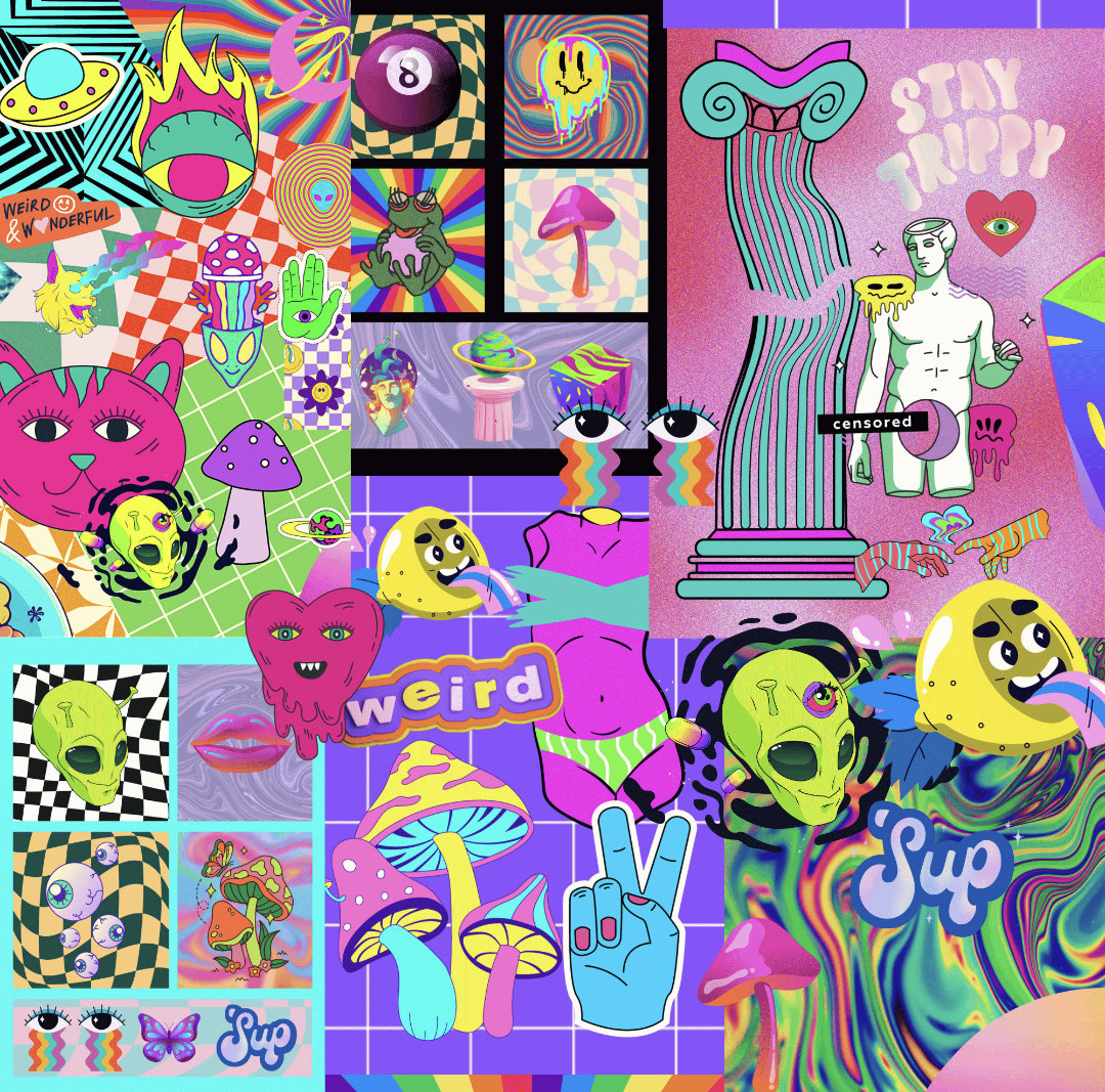 Weirdcore Backgrounds, Digital Prints Surrealist, Psychedelic ...