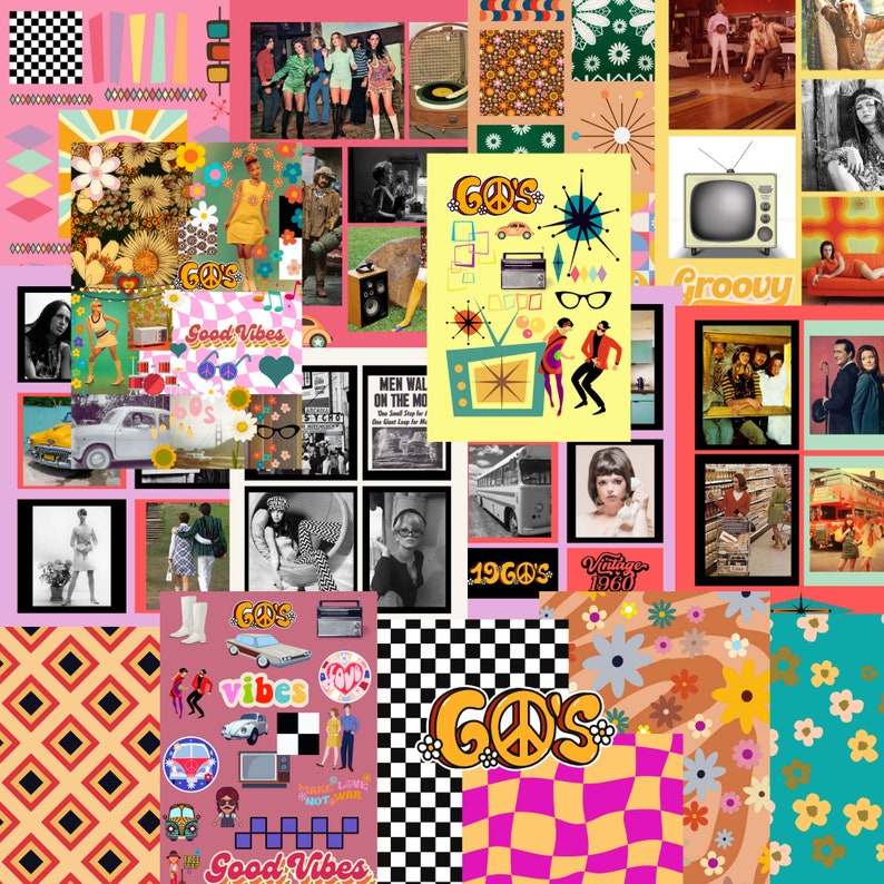 1960s Junk Journal Kit, 1960s Nostalgia Prints, Scrapbooking, Craft Kit ...
