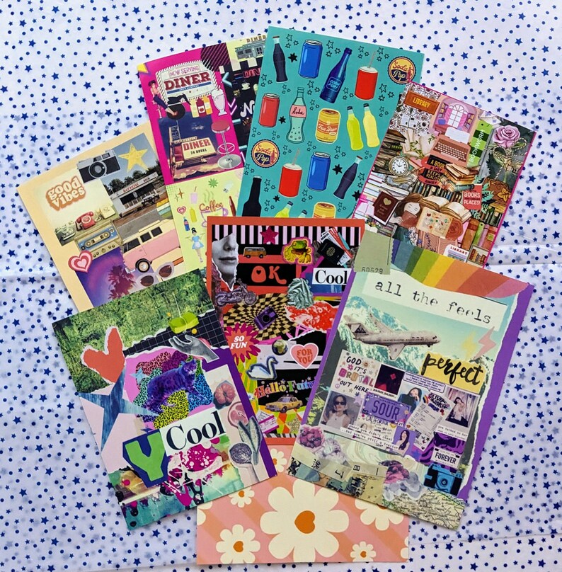 Printable Collage Cards, Journal Prints, Ephemera, Scrapbooking, DIY ...