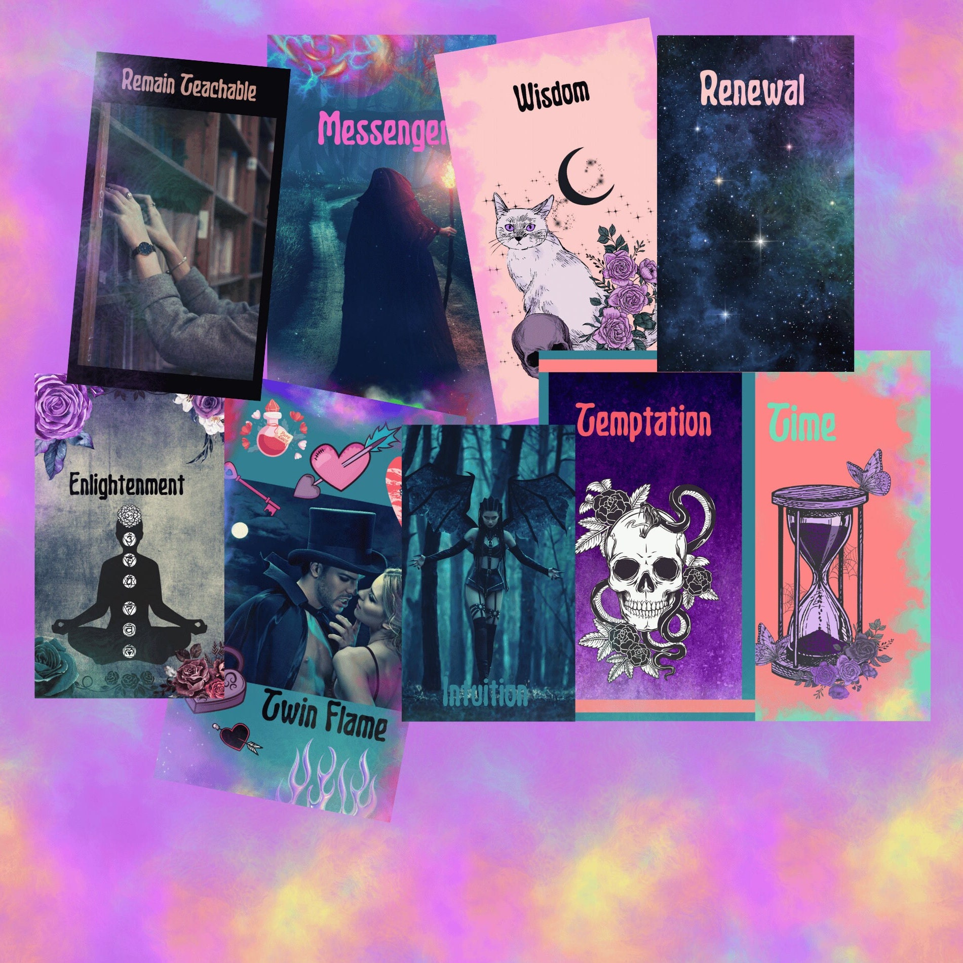 Gothic and Dark Academia Oracle Cards, Digital Prints, Divination ...