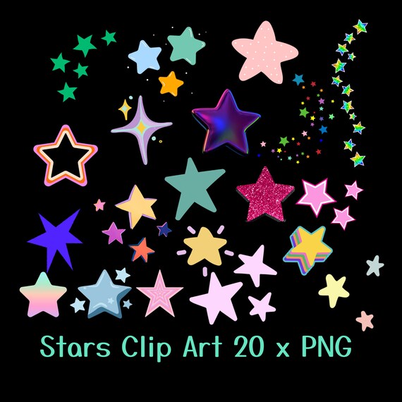Pastel Stars Clip Art