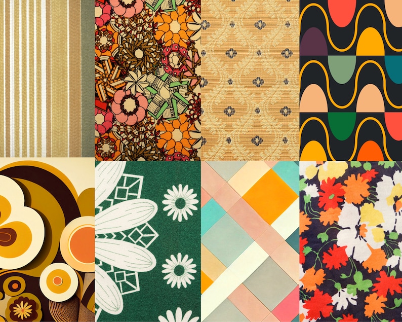 Printable 1960s Backgrounds, 60's Wallpaper, DIY Craft, Patterns ...