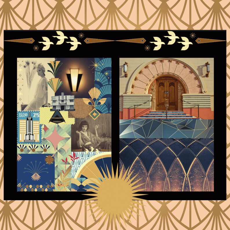 Art Deco Digital Paper, 1920s Prints, Geometric Backgrounds - Etsy