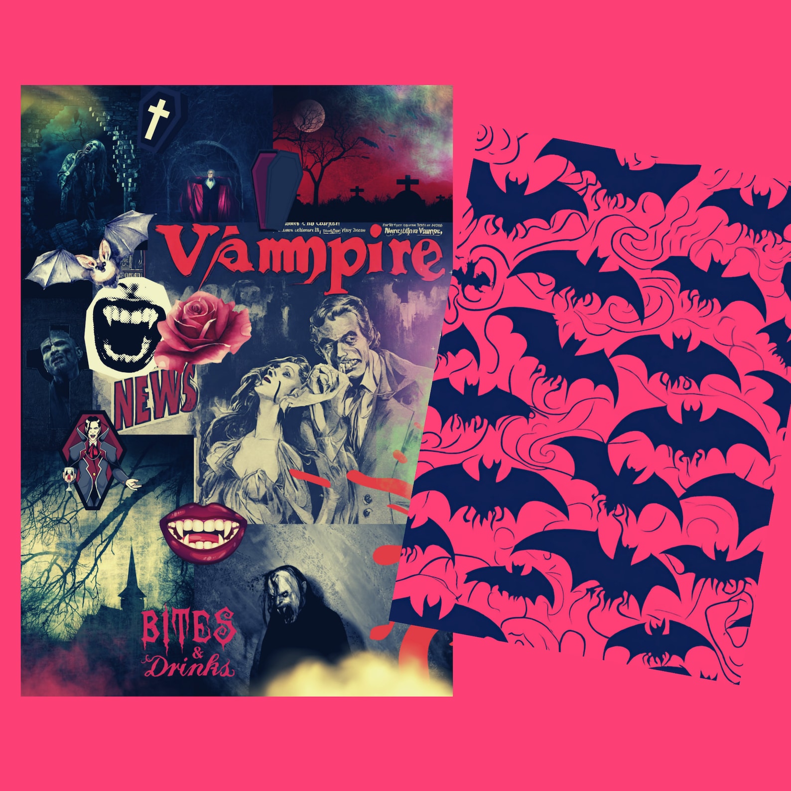 Printable Vintage Vampire Pages, Backgrounds, Halloween, Scrapbooking ...