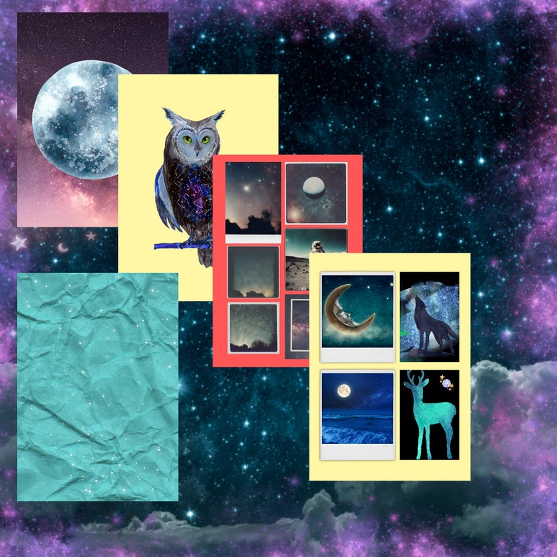 Printable Night Sky Sheets, Digital Paper, Scrapbooking, Journal Pages ...