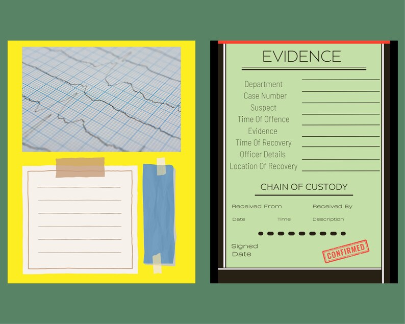 Police Investigation Junk Journal Kit, Crime Backgrounds, Crime Report ...