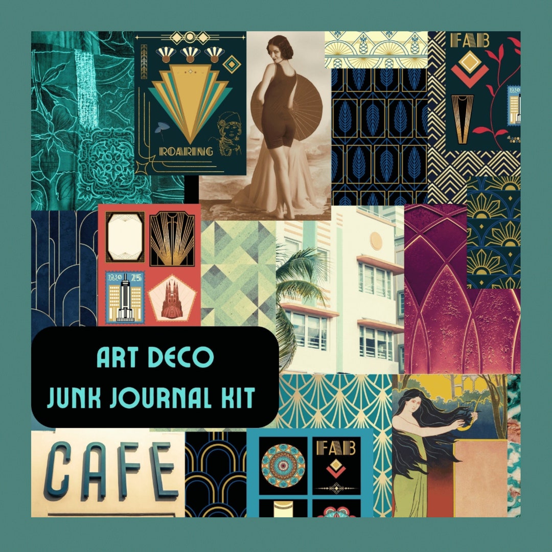 Art Deco Journal Papers, 1920s Digital Prints, Geometric Patterns ...