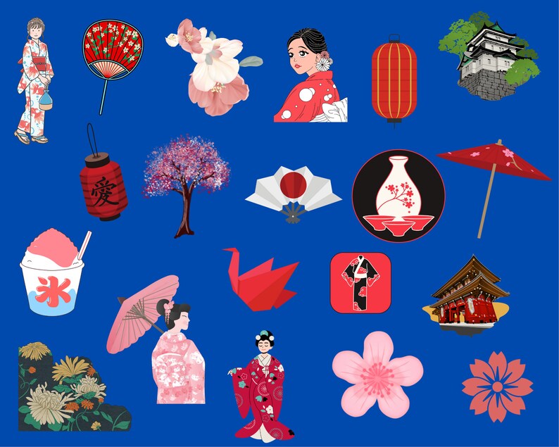 Japanese Clip Art Set, DIY Craft - Etsy UK