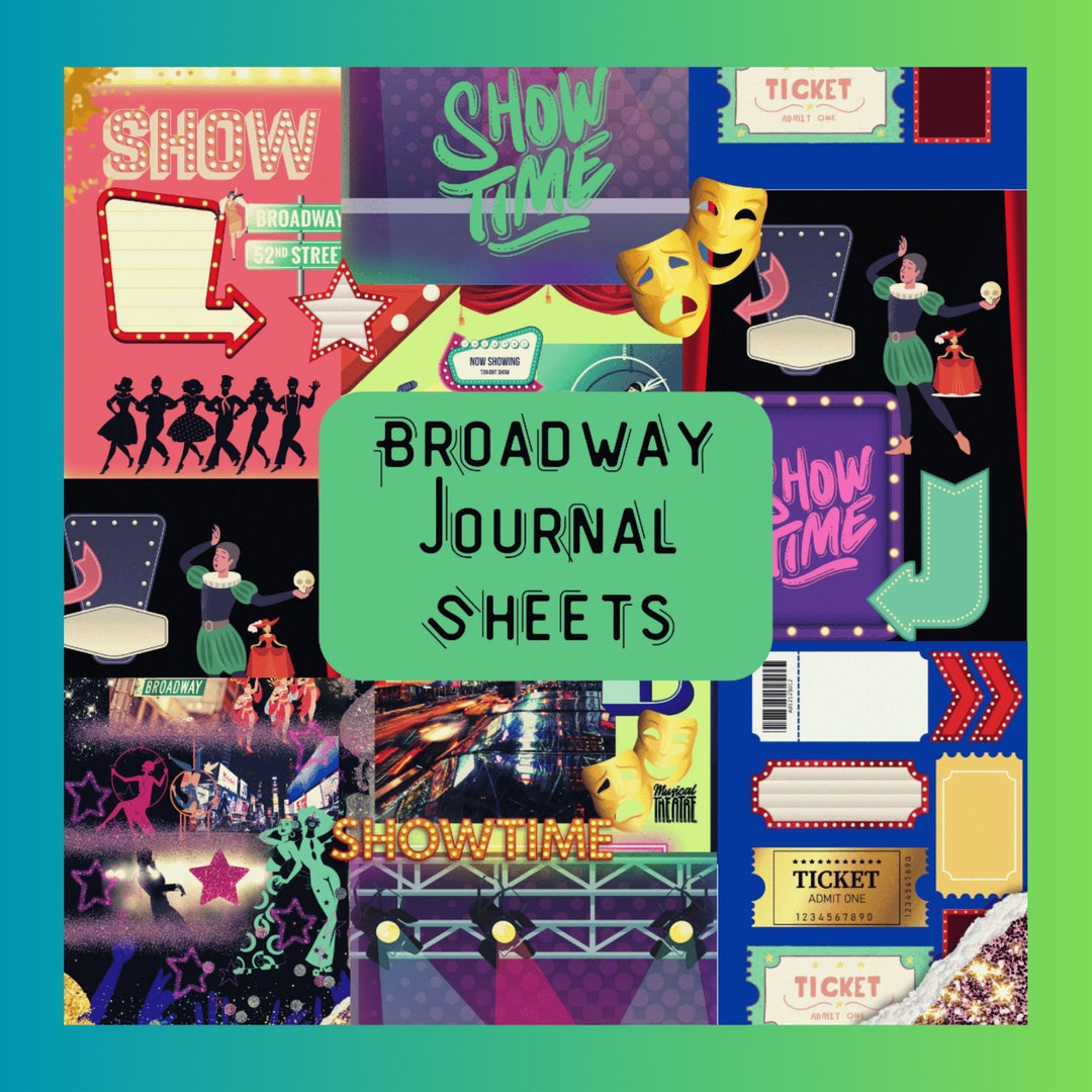 Printable Broadway Scrapbooking,backgrounds, Digital Paper, Collage ...