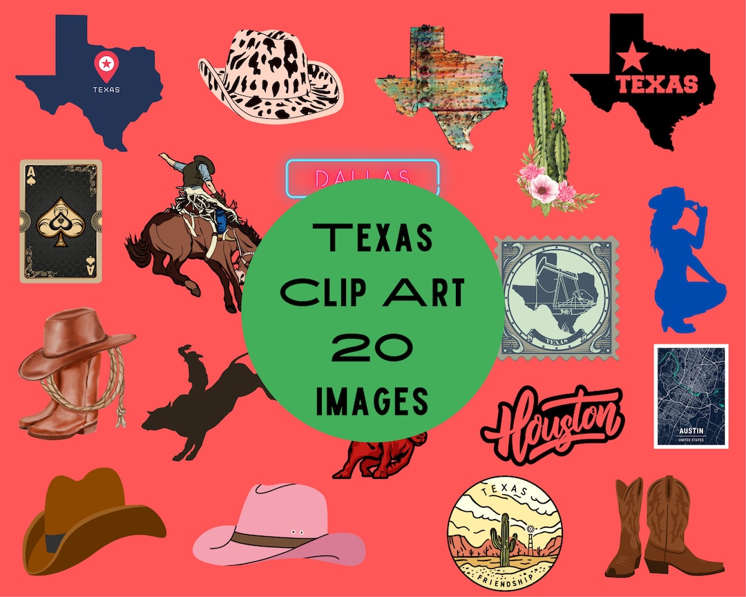 Texas Clip Art, Journal Art, Digital Prints, DIY Craft, DIY Stickers ...