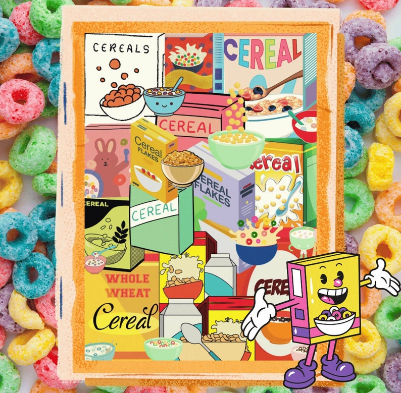 Cereal Collage Sheet, Digital Print, DIY Craft - Etsy
