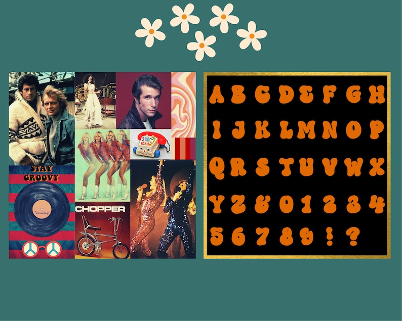 Printable 1970s Paper, Retro Junk Journal, Scrapbooking, PNG, 12 X 12 ...