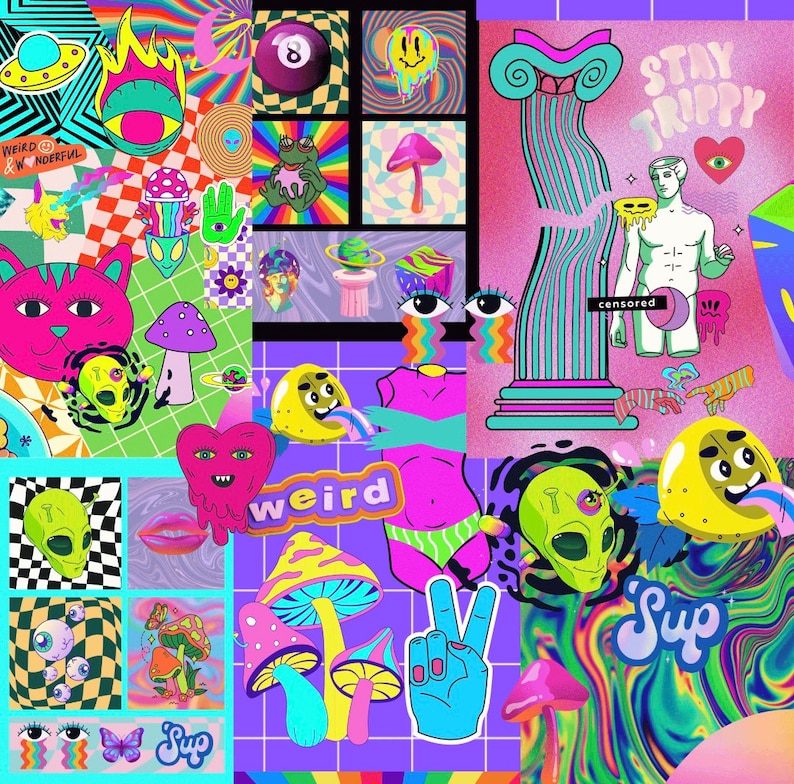 Weirdcore Backgrounds, Digital Prints Surrealist, Psychedelic ...