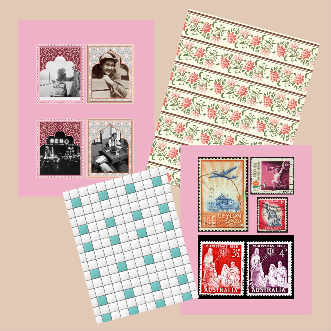 Junk Journal Printable 1950s Scrapbooking DIY Ephemera DIY - Etsy