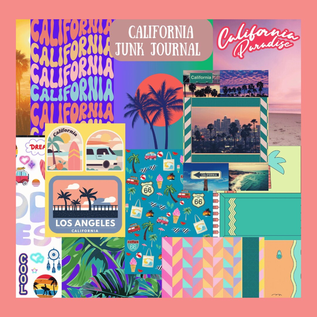 Printable California Junk Journal, Travel, Scrapbooking, Digital ...