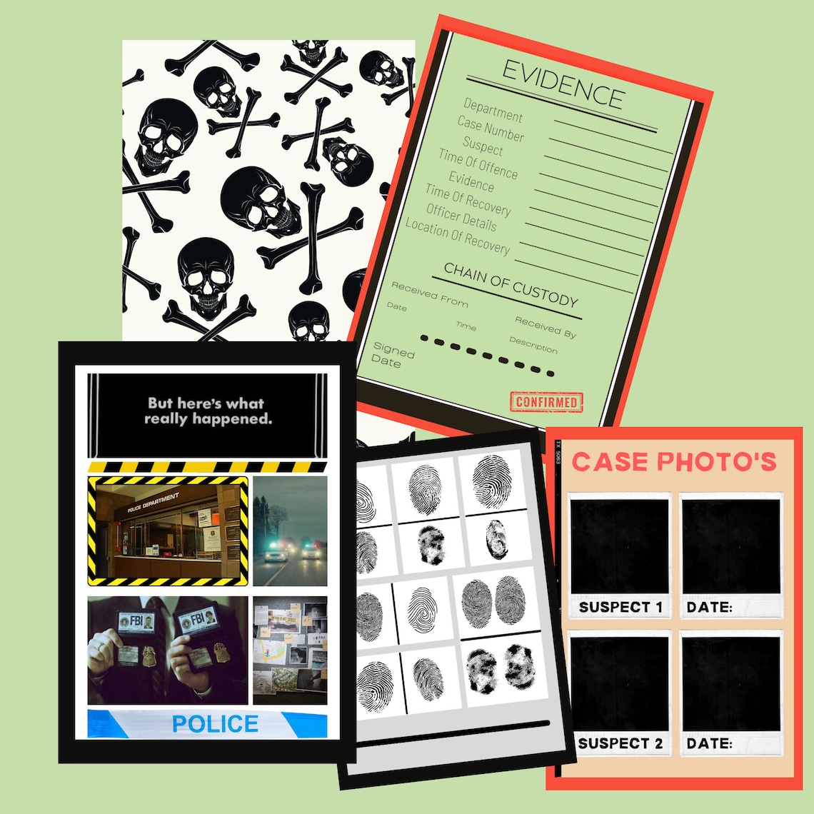 Printable True Crime Junk Journal, Collage Sheets, DIY Ephemera ...