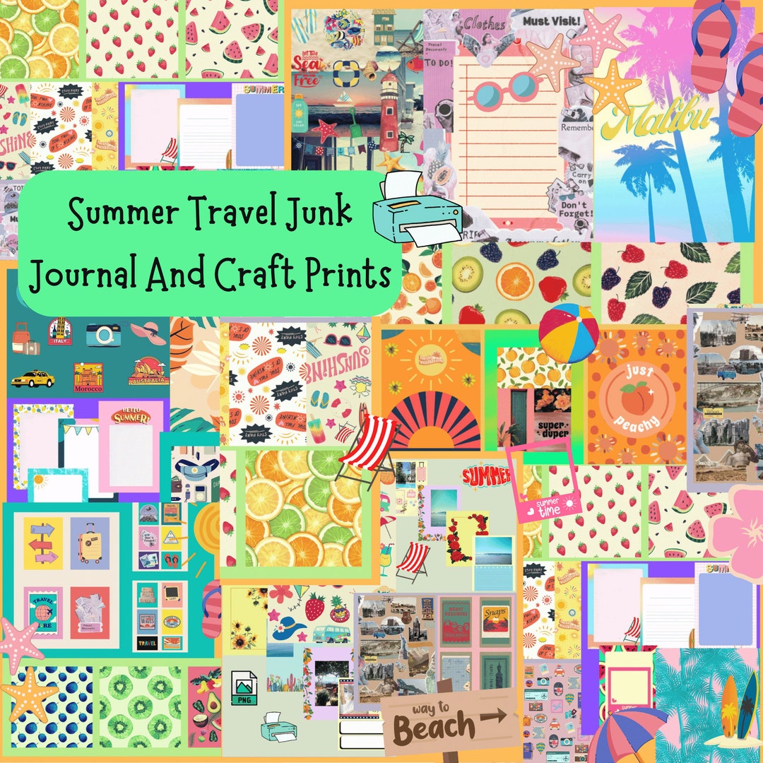 Summer Printable Ephemera, Junk Journal and Craft Bundle, Digital ...