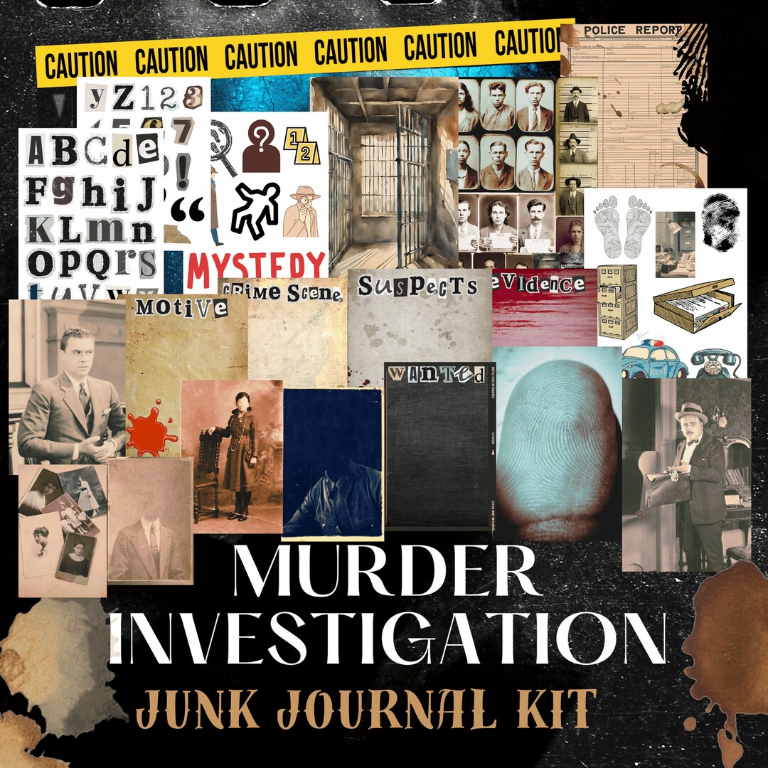 Printable Crime Junk Journal Kit, Murder Mystery, Investigation ...