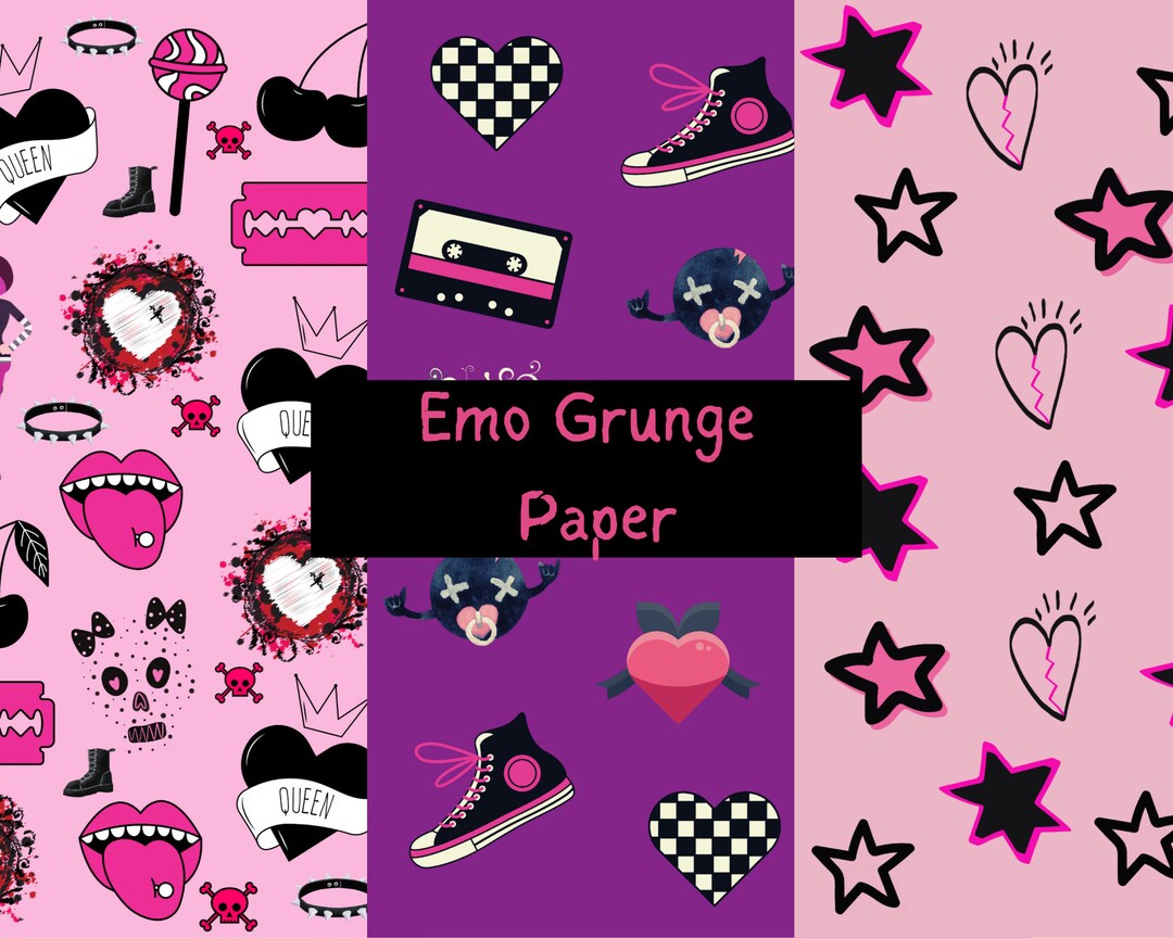 Emo Grunge Paper Digital Journal Papers Scrapbook Paper - Etsy UK