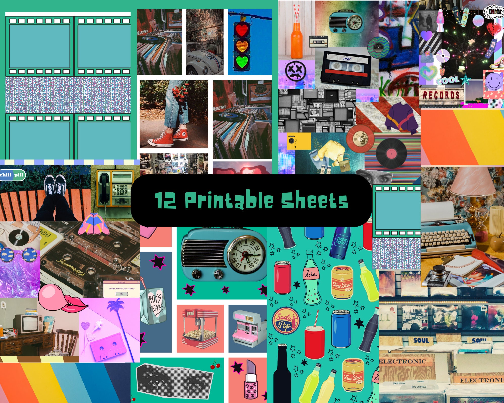Digital DIY Indie Junk Journal Kit, Retro, Printable Scrapbooking ...