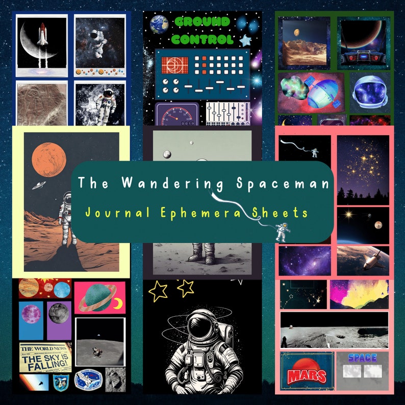 Printable Space Ephemera, Lonely Astronaut, Space Mission, Junk Journal ...