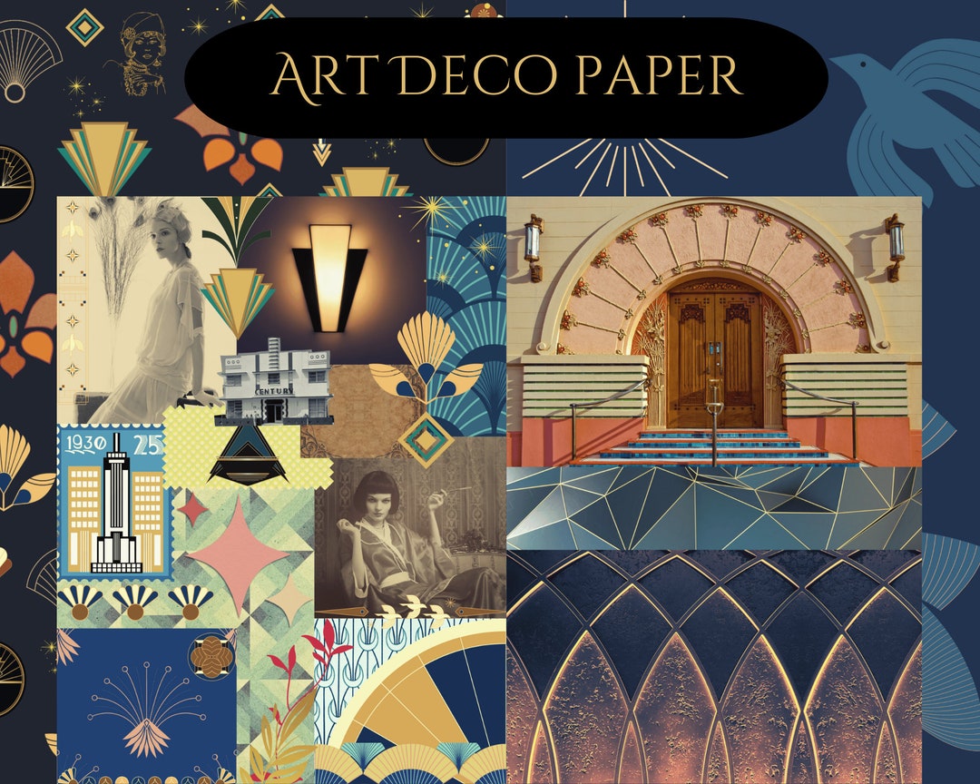 Art Deco Prints, 1920s, Digital Paper, DIY Craft, Junk Journaling ...