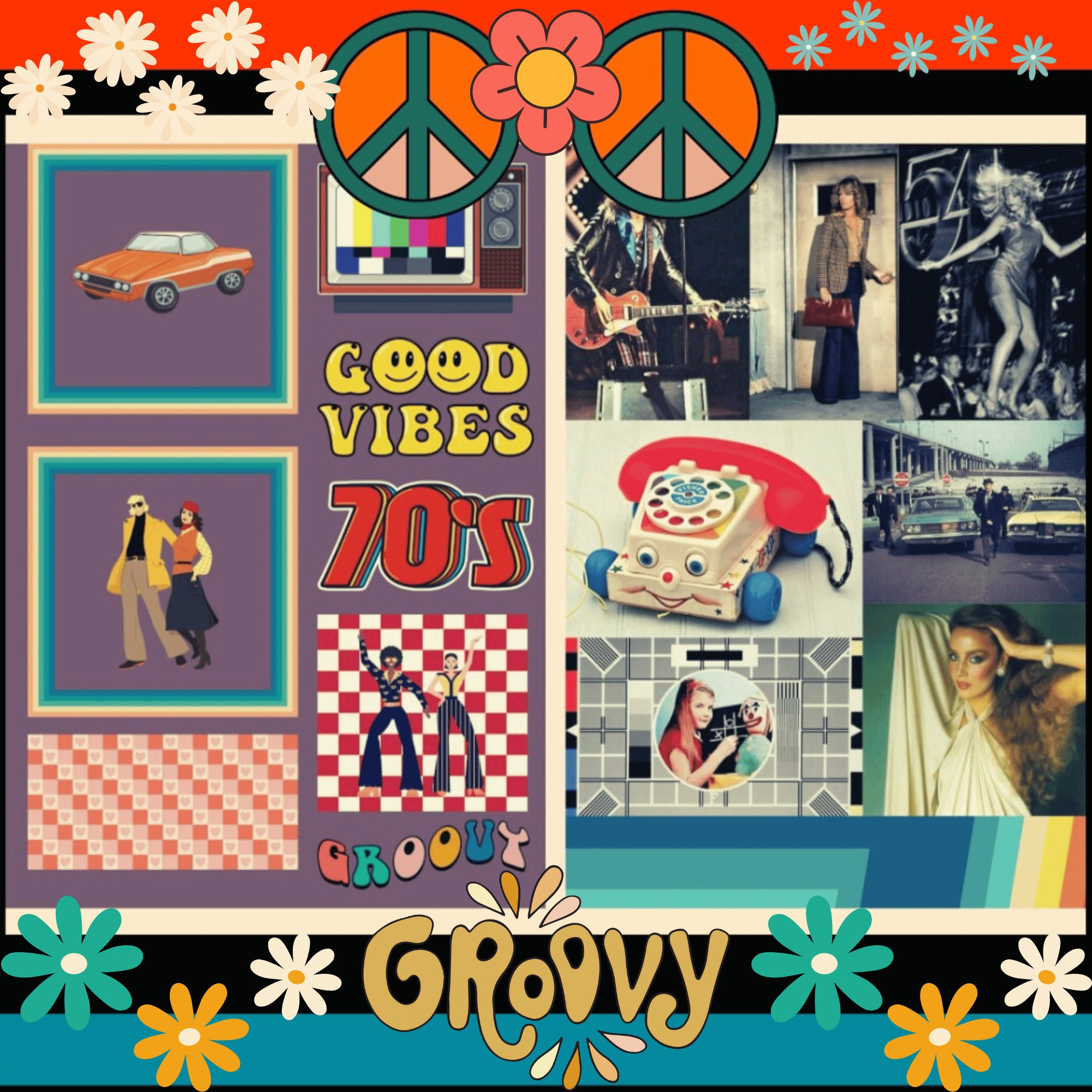 Printable 1970s Junk Journal, Collage Sheets, Ephemera, Scrapbooking ...