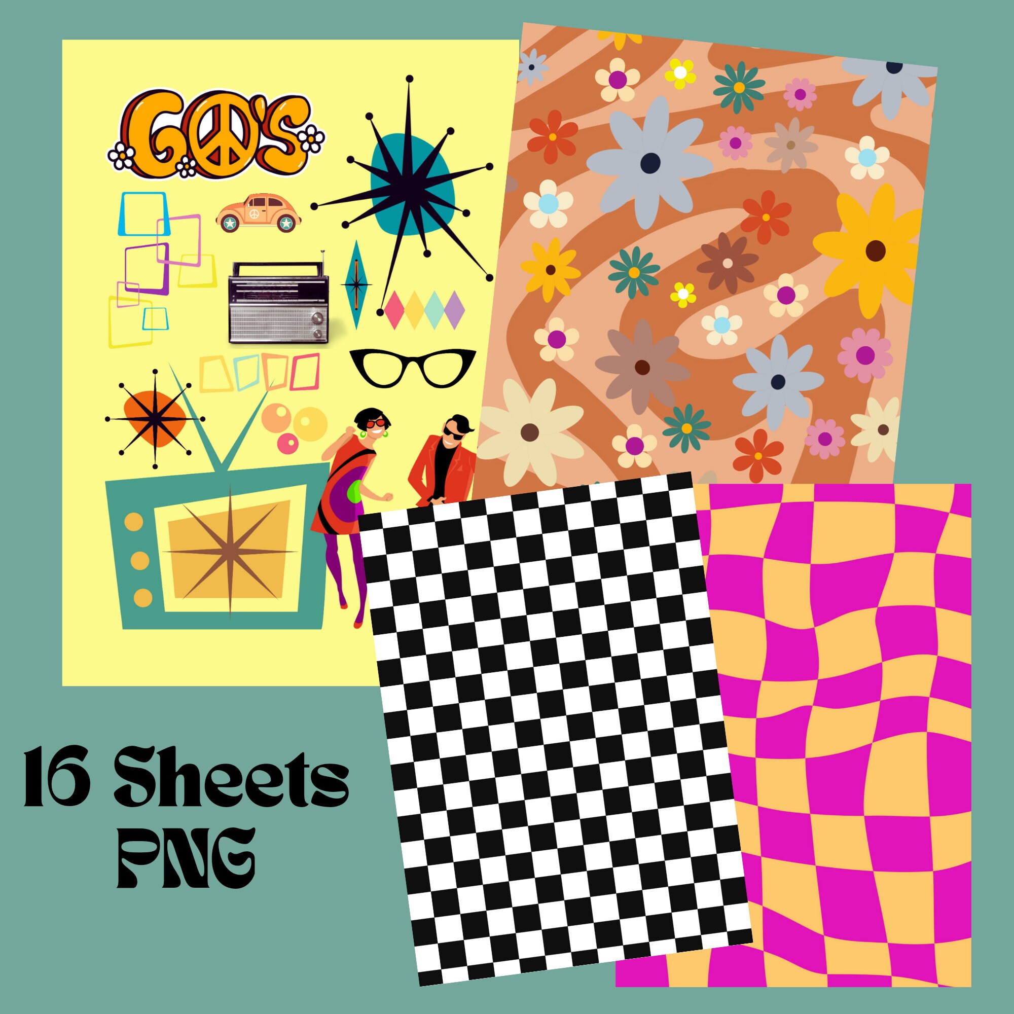 1960s Junk Journal Kit, 1960s Nostalgia Prints, Scrapbooking, Craft Kit ...