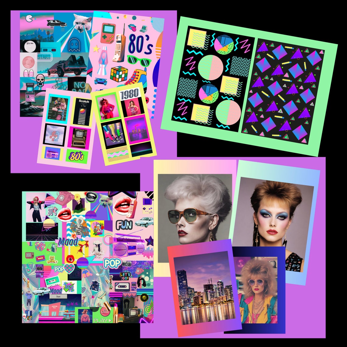1980s Printable Ephemera, Junk Journal Kit, Digital Download, Retro ...