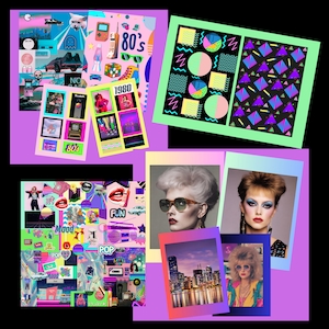 1980s Printable Ephemera, Junk Journal Kit, Digital Download, Retro ...