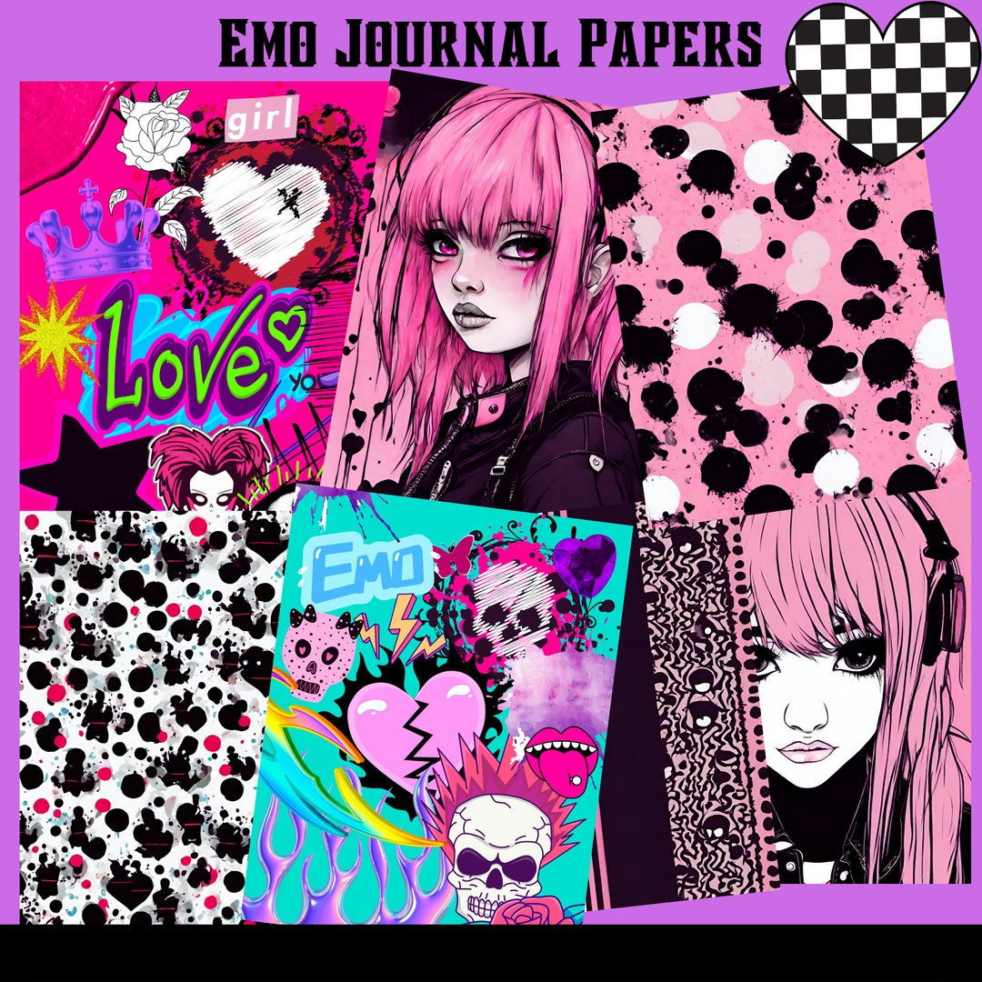 Emo Journal Pages, Digital Prints, Gothic, Collage Sheets, Scrapbooking ...