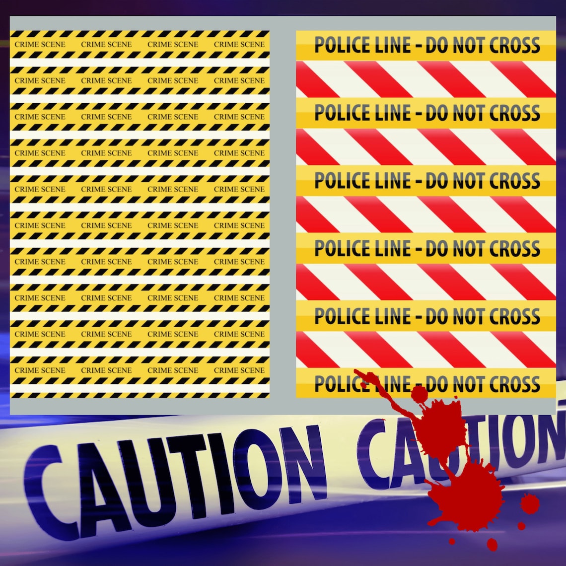 Crime Scene Paper Prints, Digital Download, Scrapbooking, DIY Craft - Etsy